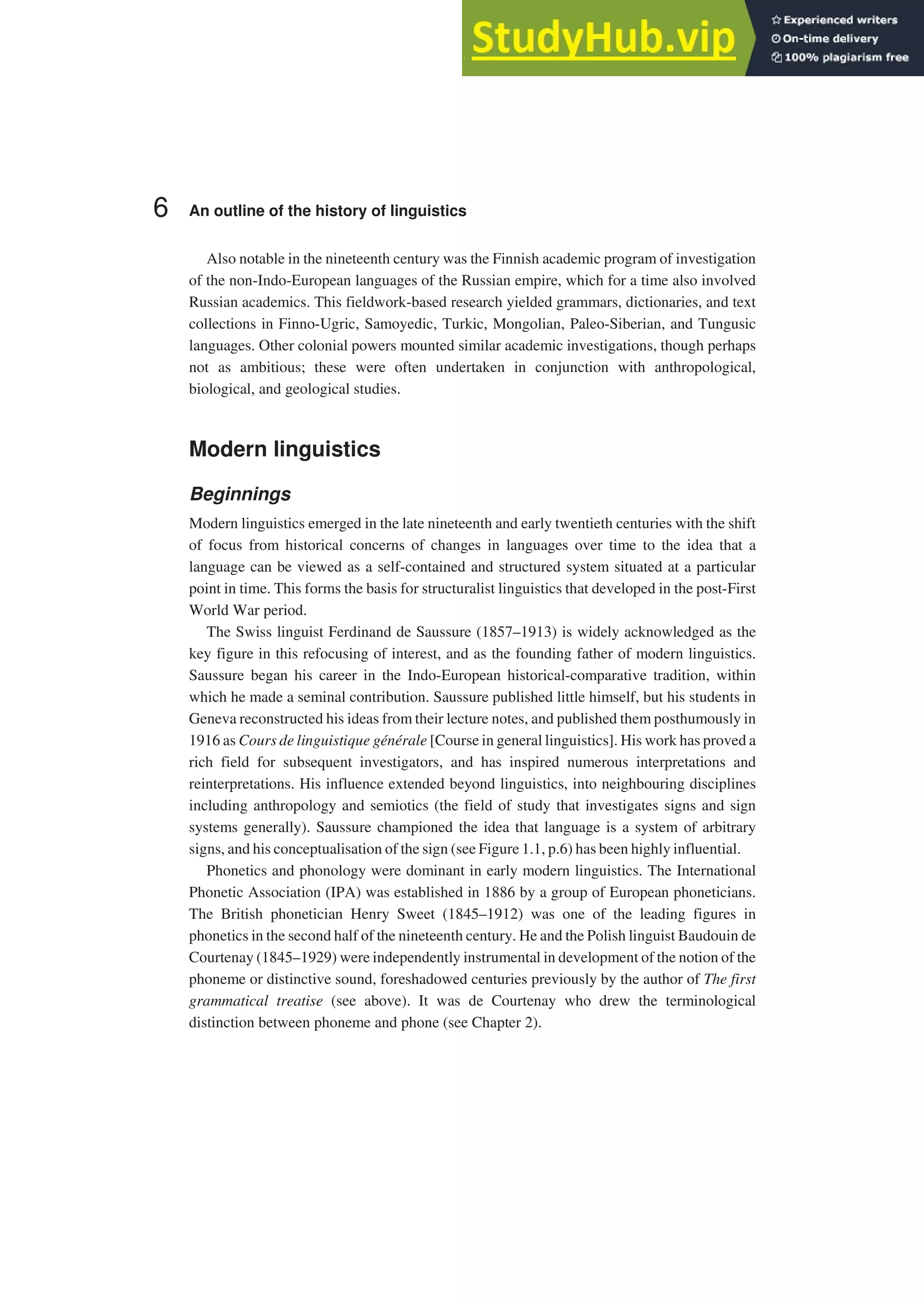 An Outline Of The History Of Linguistics | PDF