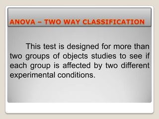 ANOVA 2-WAY Classification | PPTX