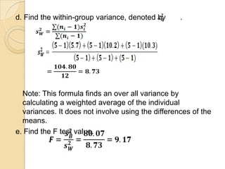 ANOVA-One Way Classification | PPTX