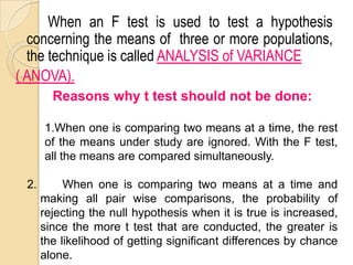 ANOVA-One Way Classification | PPTX