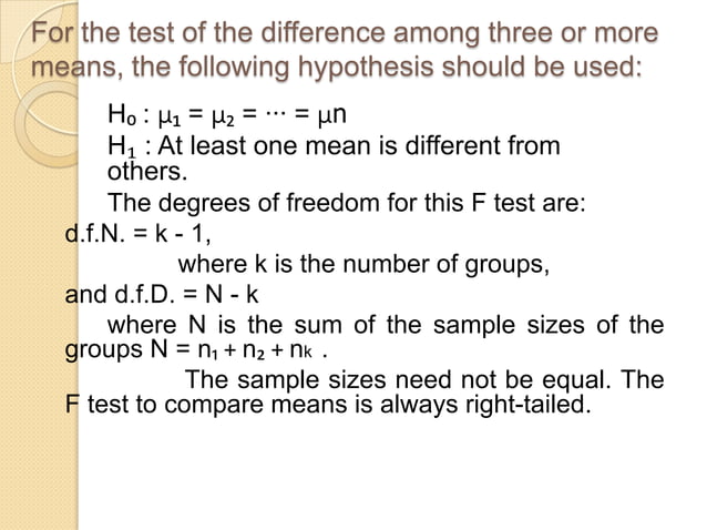 ANOVA-One Way Classification | PPTX
