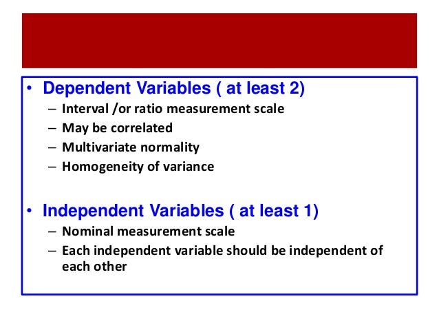 Analysis of variance (ANOVA)
