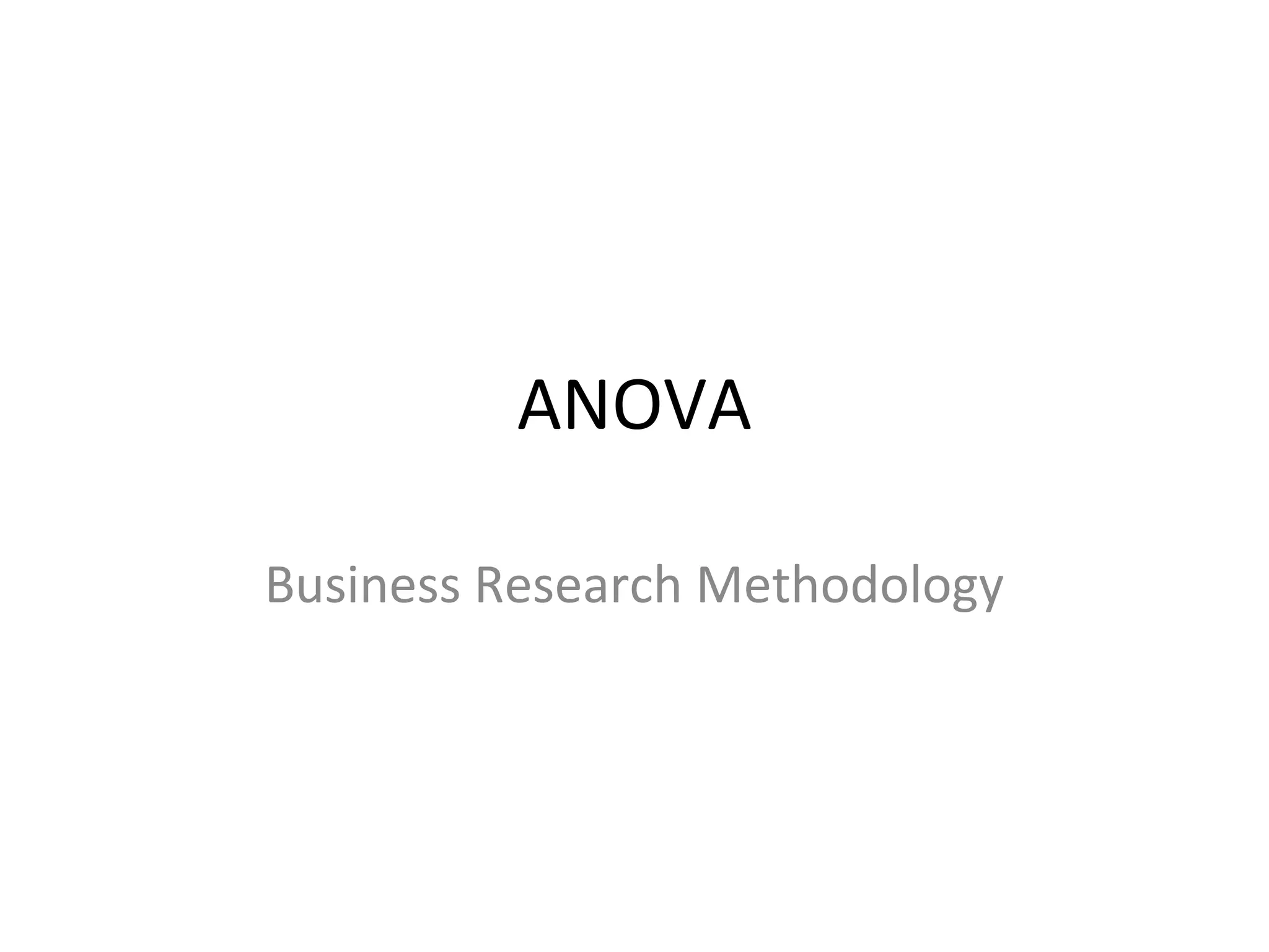 ANOVA | PPT
