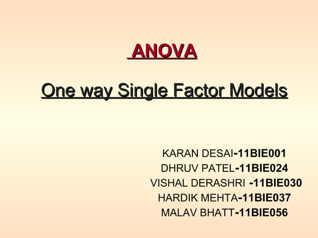 Anova Single Factor Ppt