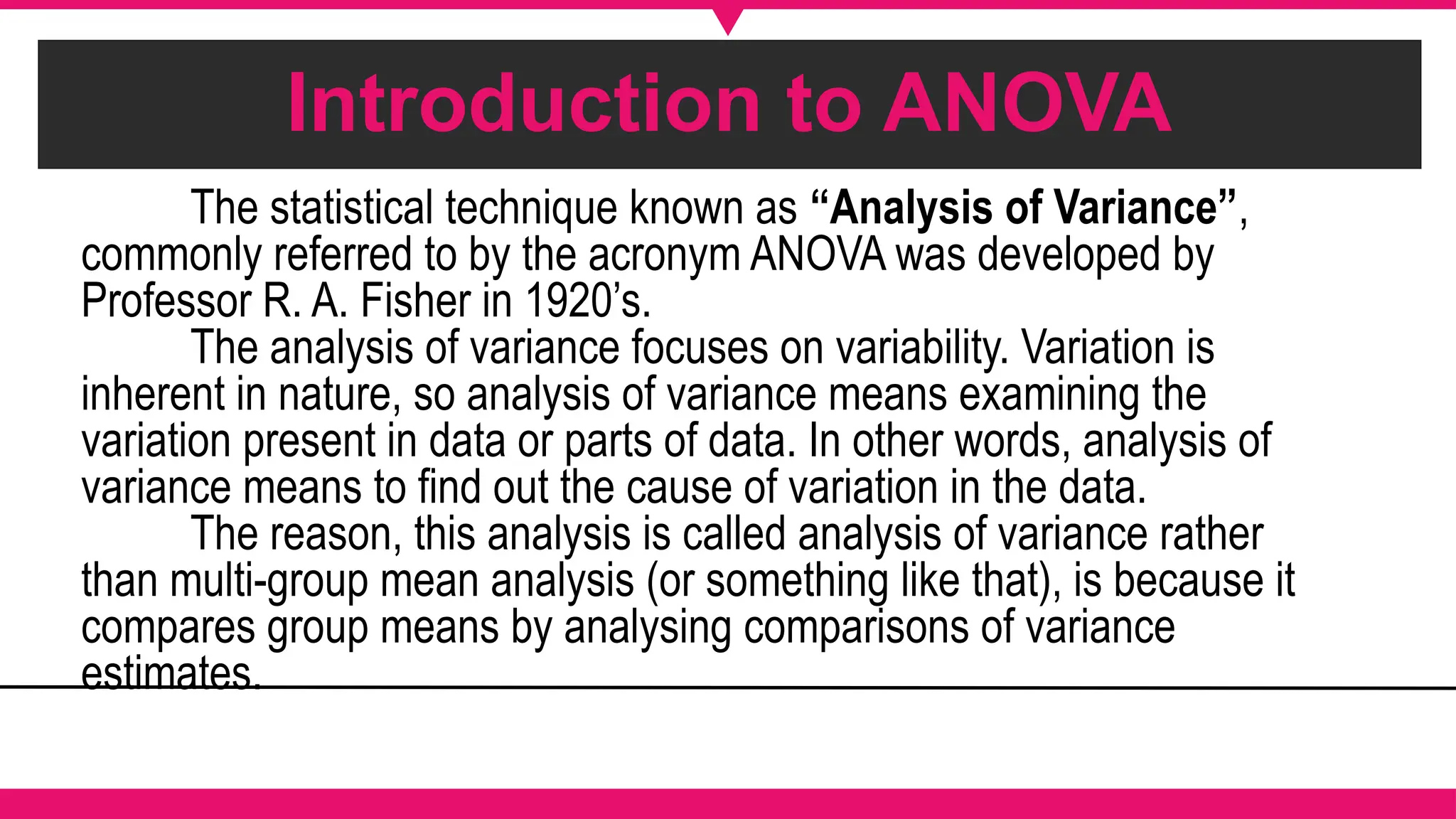 Analysis of Variance – Meaning and Types | PPTX