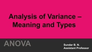 Analysis of Variance – Meaning and Types | PPTX
