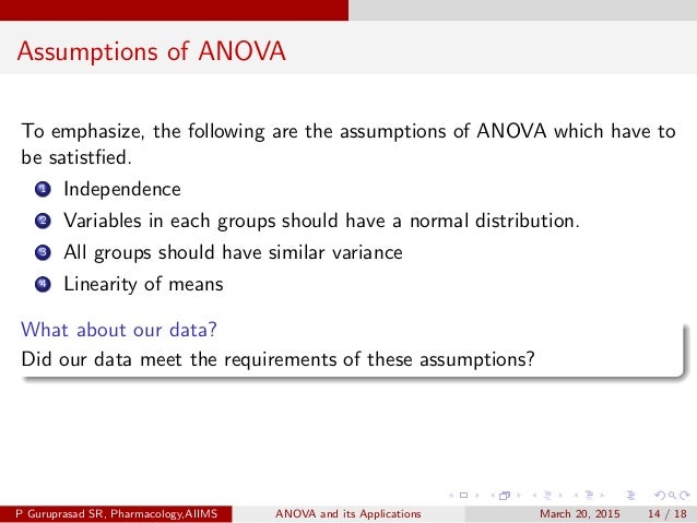 ANOVA and its application