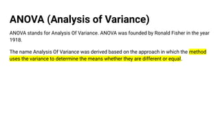 Anova (analysis of variance) test | PDF | Home & Garden