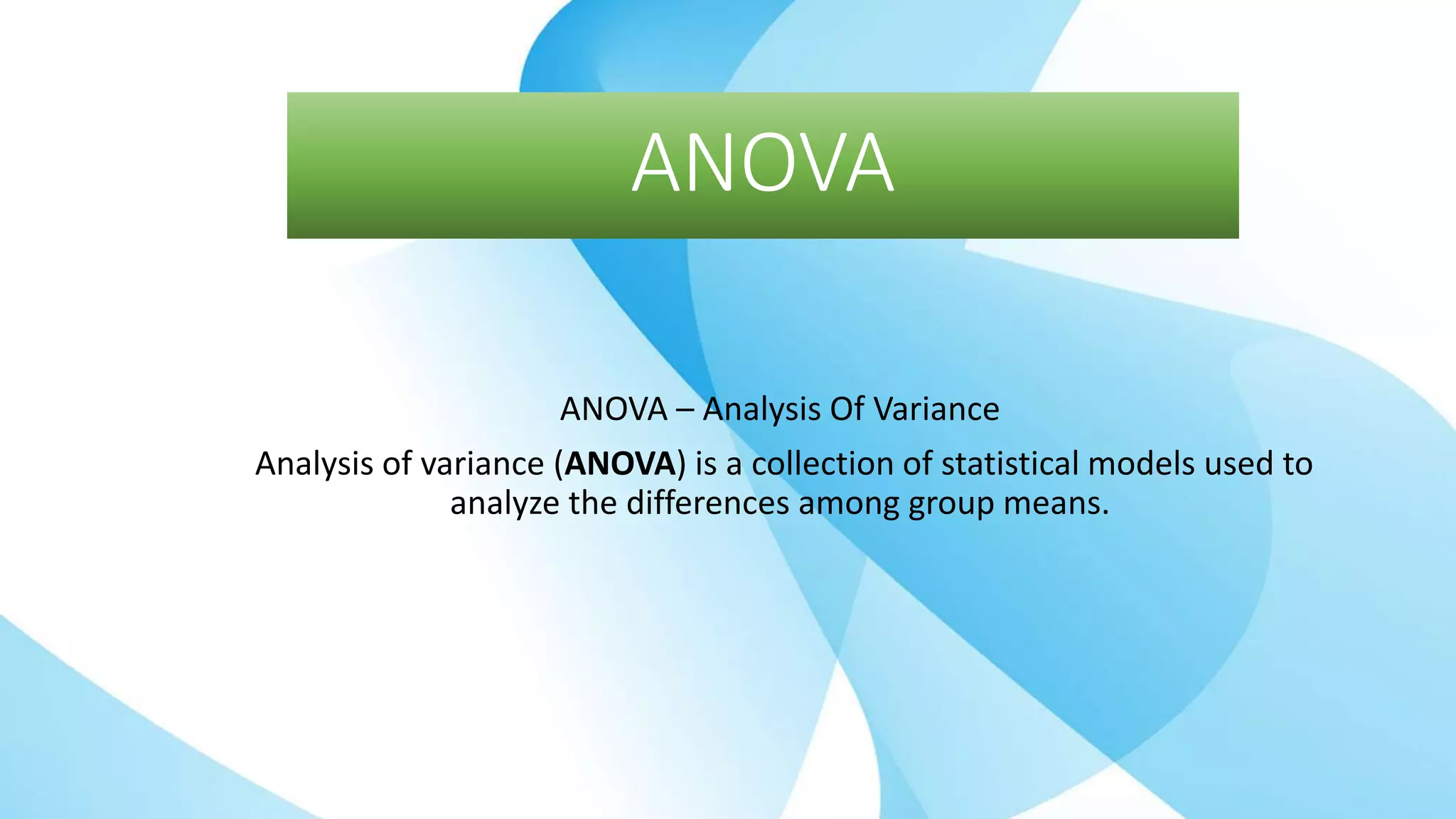 Anova, ancova | PPTX