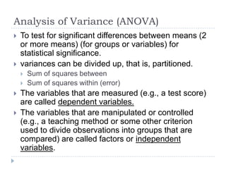 Anova ancova manova_mancova | PPTX