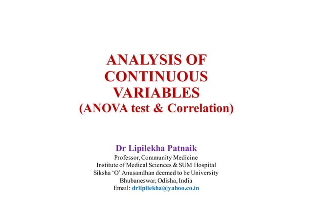 ANOVA test and correlation | PDF