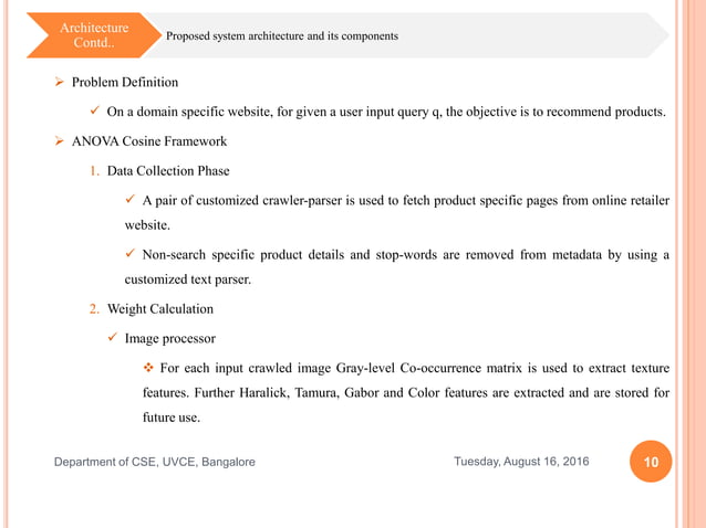 Anova cosine similarity based image recommendation | PPTX | Search | Internet