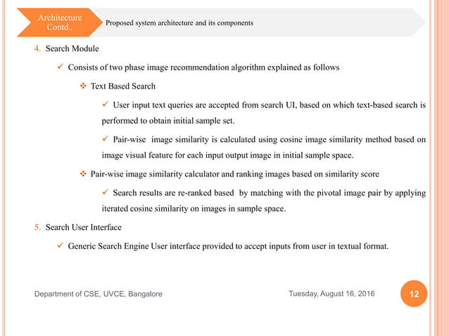 Anova cosine similarity based image recommendation | PPTX | Search | Internet