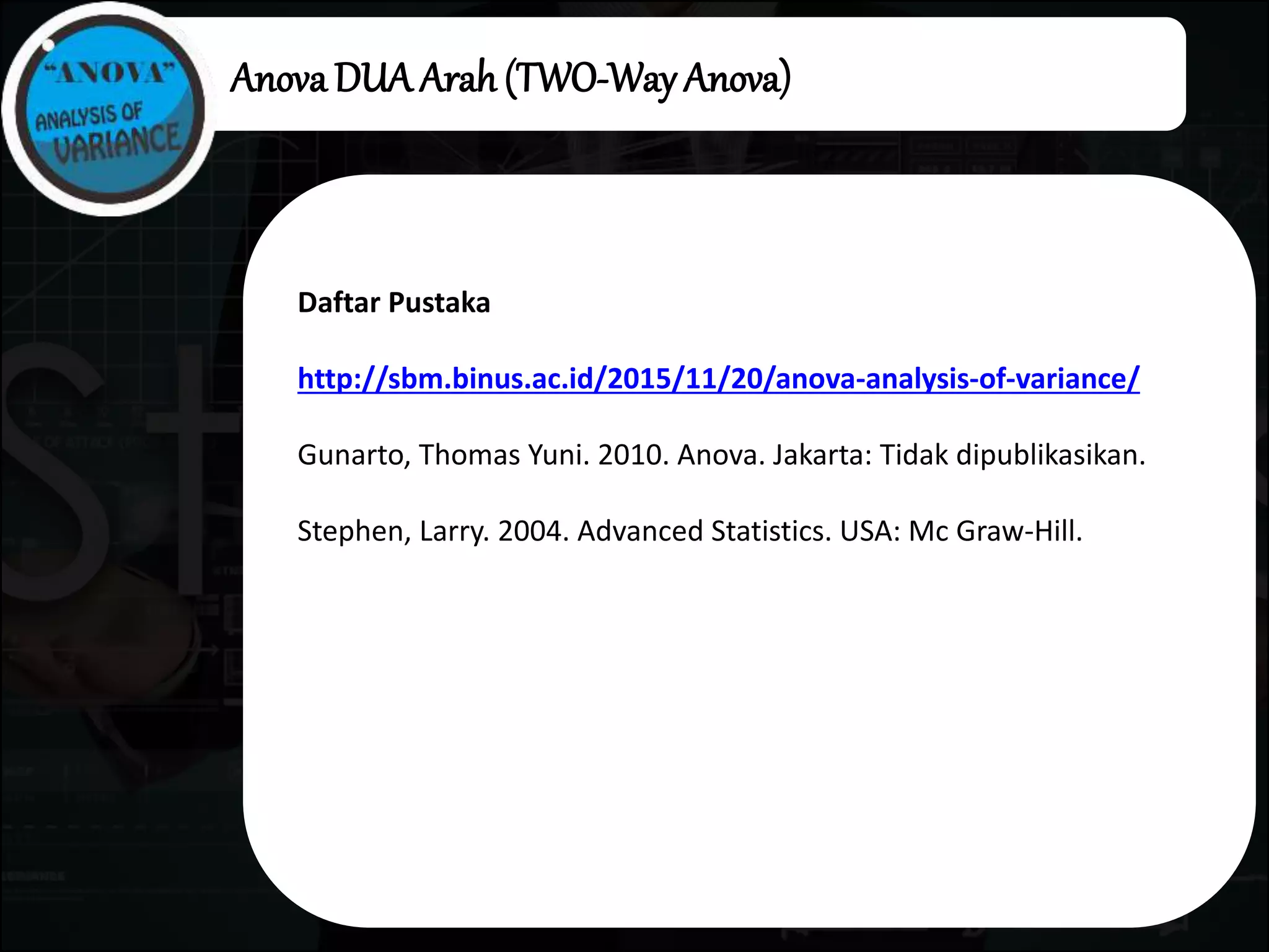 Anova (Analysis of Variance) | PPTX