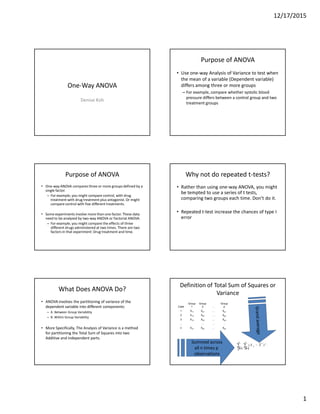 Anova one way sem 1 20142015 dk | PDF