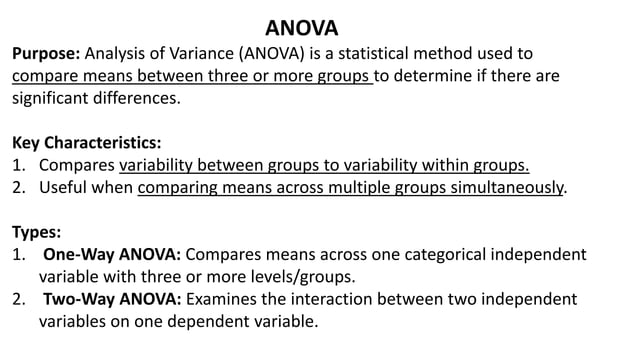Anova Parametric Test Biostatics And Research Methodology Pptx Standardized Testing