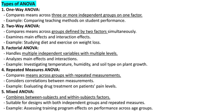 Anova Parametric Test Biostatics And Research Methodology Pptx Standardized Testing