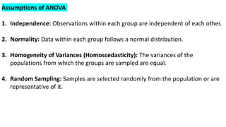 ANOVA Parametric test: Biostatics and Research Methodology | PPTX