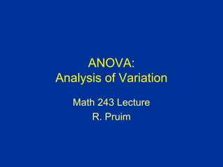 Anova (Analysis of variation) | PPT