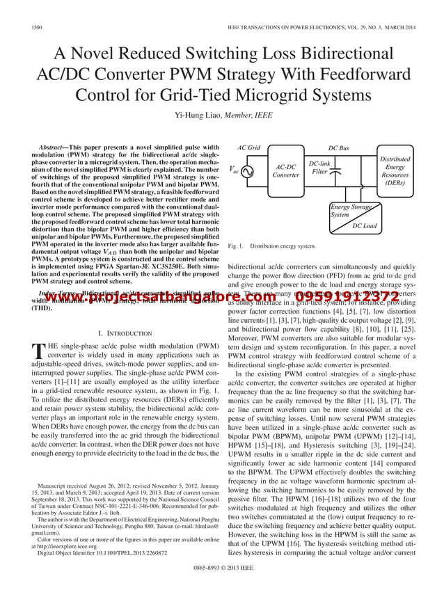 A Novel Reduced Switching Loss Bidirectional AC/DC Converter PWM Strategy With Feedforward ...