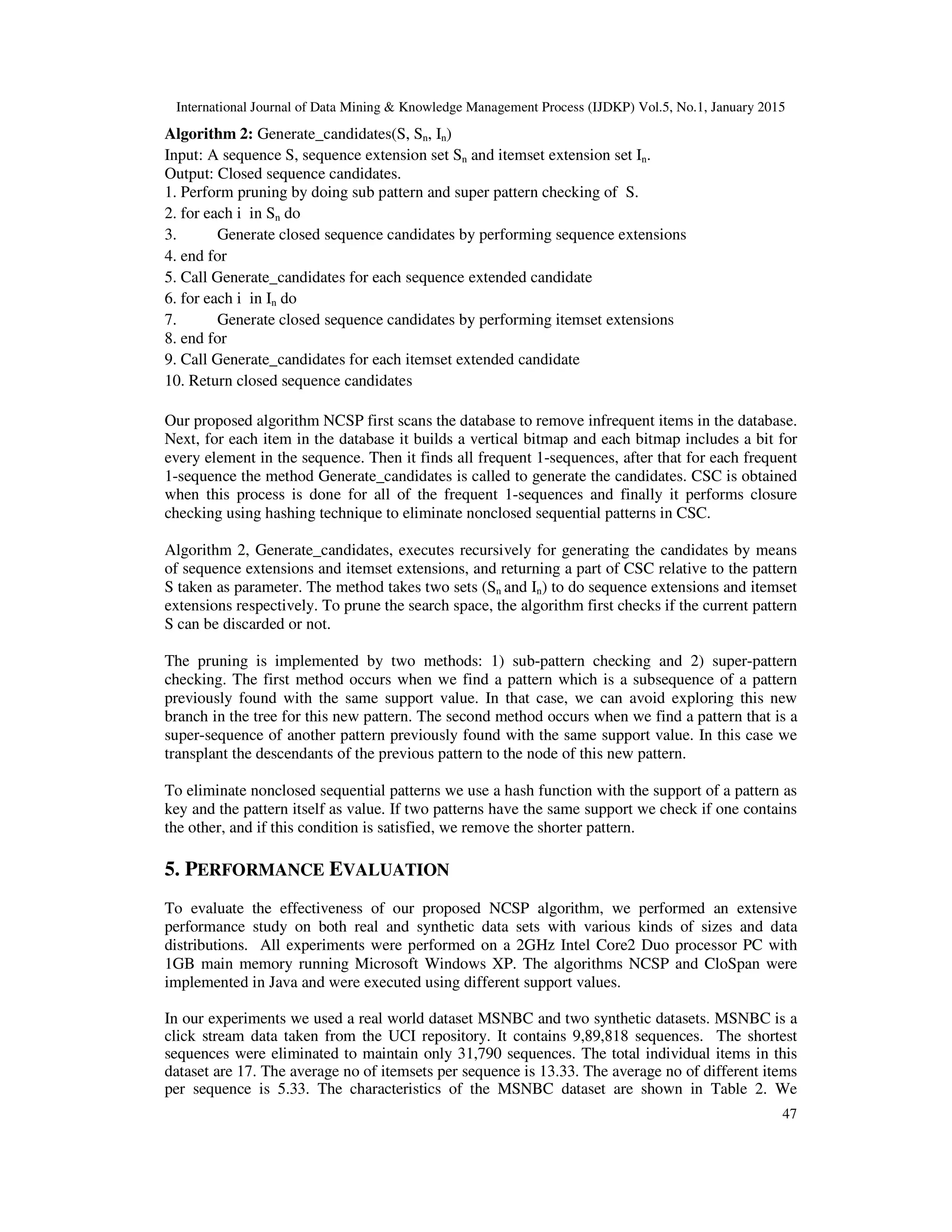 A novel algorithm for mining closed sequential patterns | PDF
