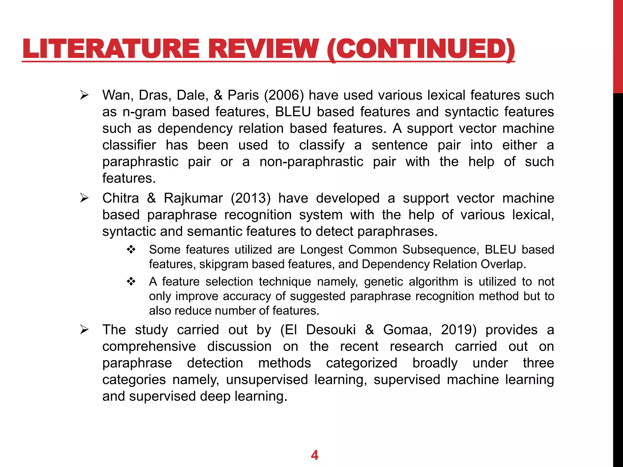 A Novel Approach For Developing Paraphrase Detection System Using Machine Learning Ppt