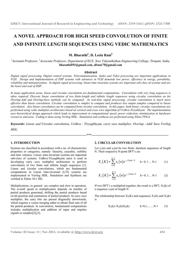 A novel approach for high speed convolution of finite | PDF