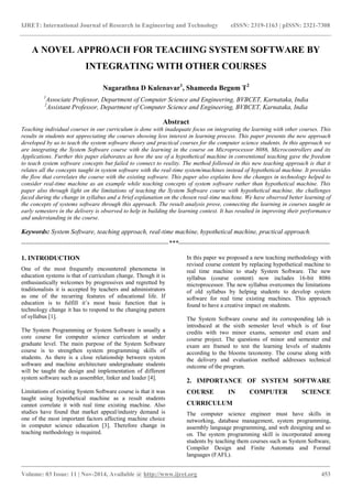 A novel approach for teaching system software by integrating with other courses | PDF