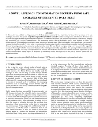 A novel approach to information security using safe exchange of encrypted data (seed) | PDF
