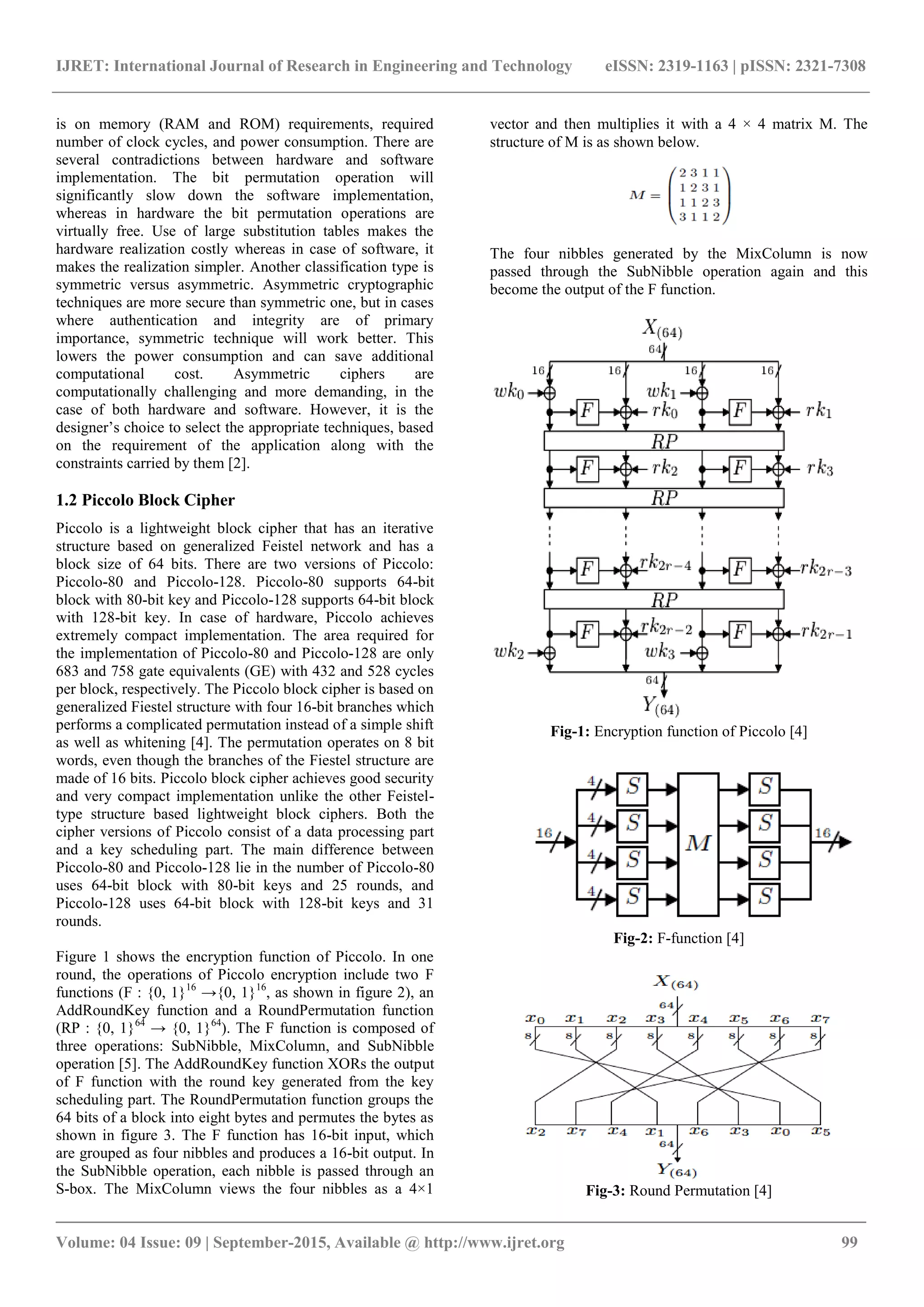 A novel architecture for lightweight block cipher, piccolo | PDF