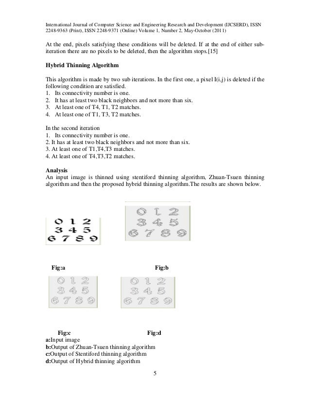 A Novel Embedded Hybrid Thinning Algorithm For