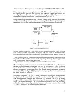 A novel hash based least significant bit (2 3-3) image steganography in spatial domain | PDF