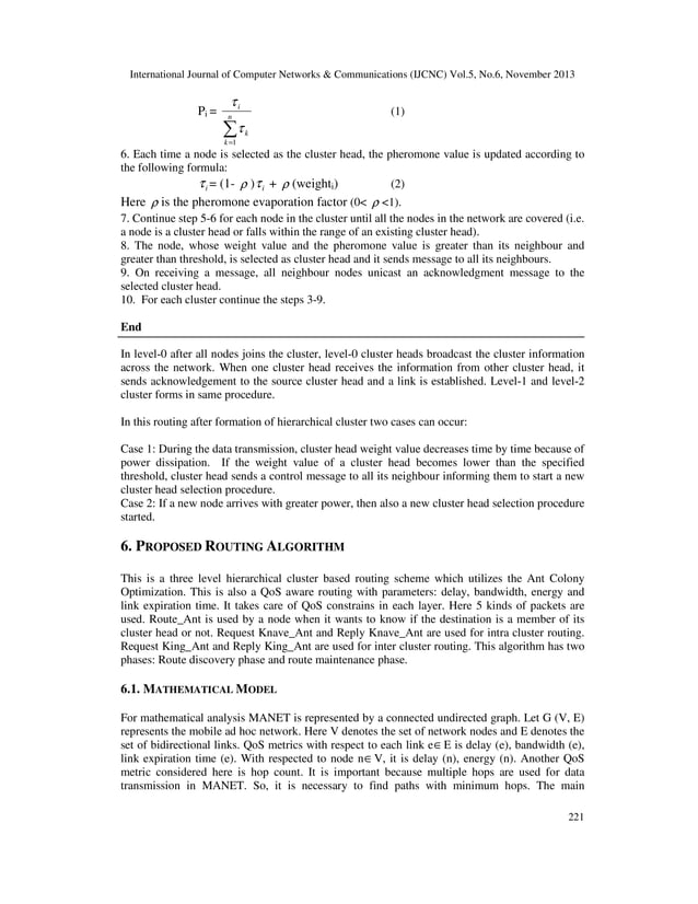 A Novel Hierarchical Ant Based Qos Aware Intelligent Routing Scheme For Manets Pdf Computer
