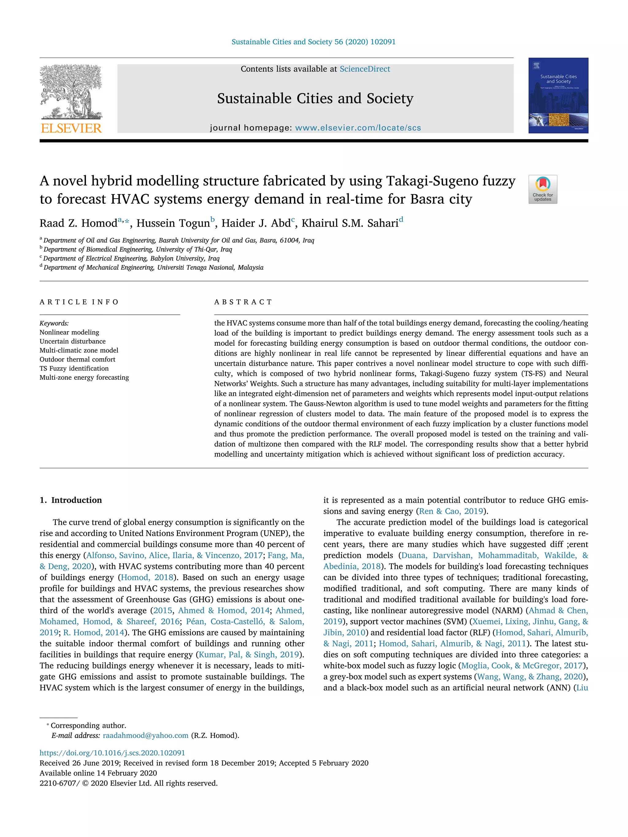 A Novel Hybrid Modelling Structure Fabricated By Using Takagi Sugeno Fuzzy To Forecast Hvac