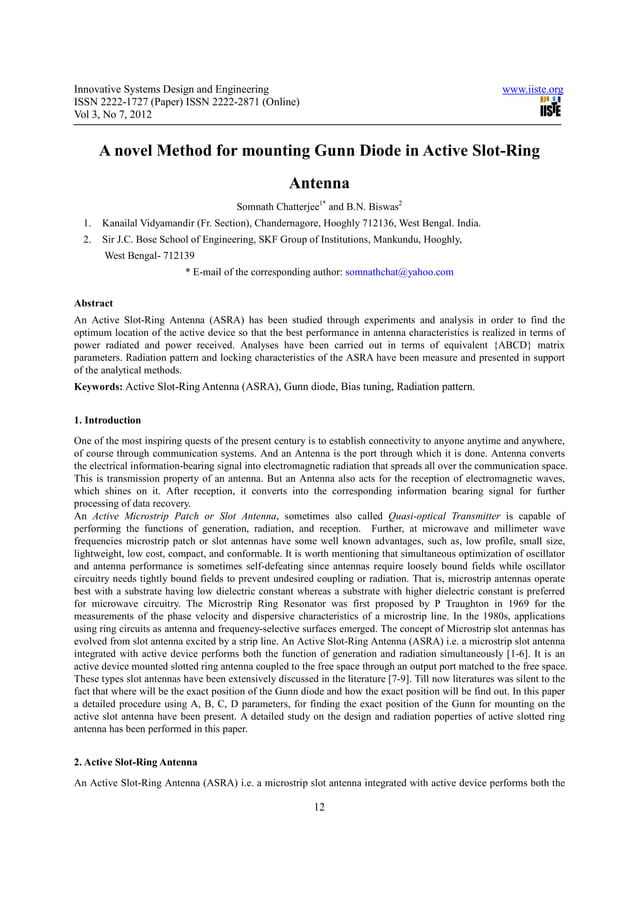 A novel method for mounting gunn diode in active slot ring | PDF