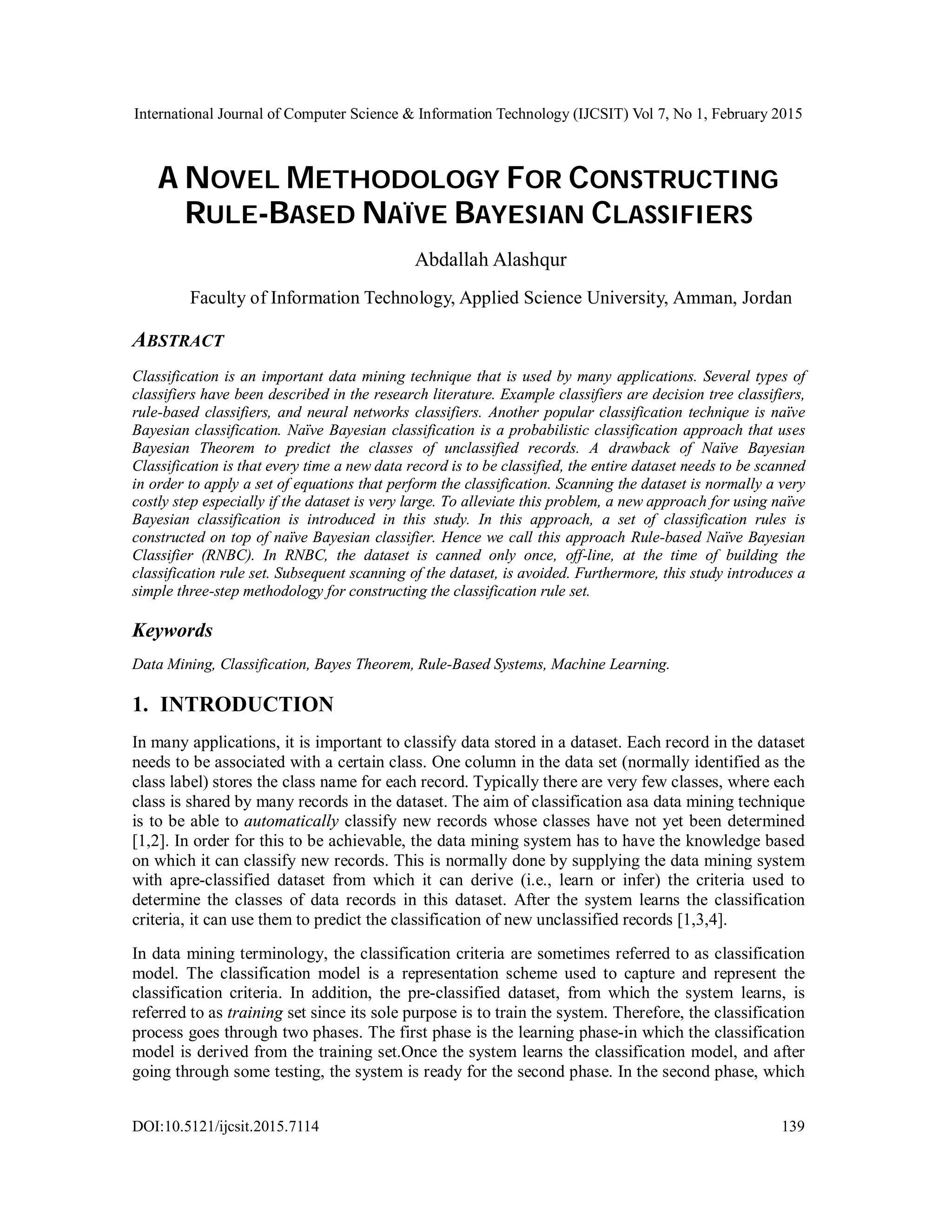 A novel methodology for constructing rule based naïve bayesian classifiers | PDF | Databases ...