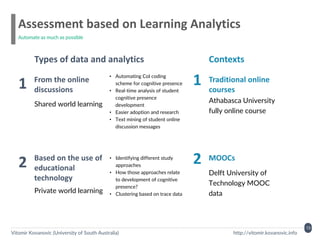 A novel model of cognitive presence assessment using automated learning analytics methods | PPT
