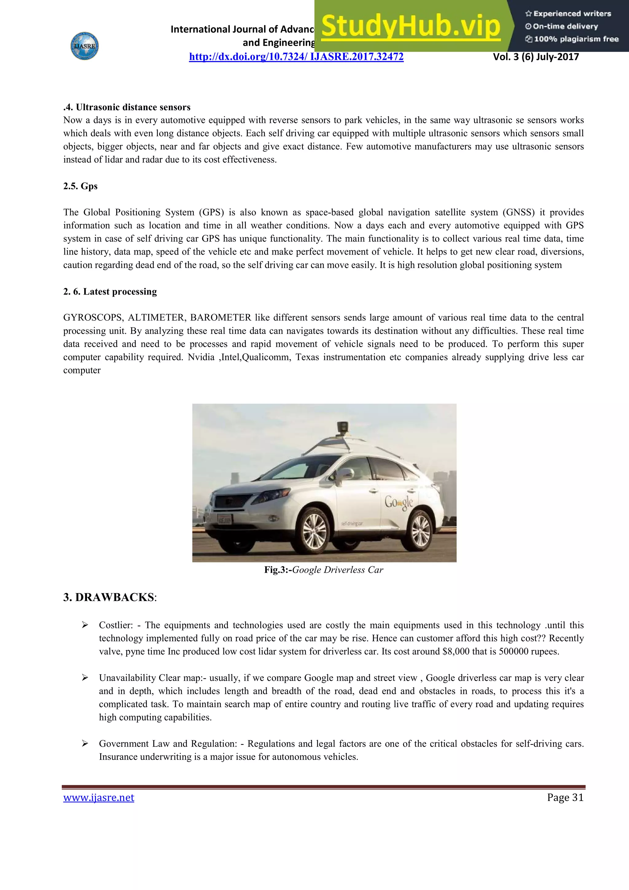 A Novel Review On Google Driverless Autonomous Vehicle | PDF
