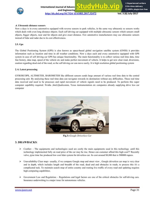 A Novel Review On Google Driverless Autonomous Vehicle | PDF | Automotive Industry | Industries