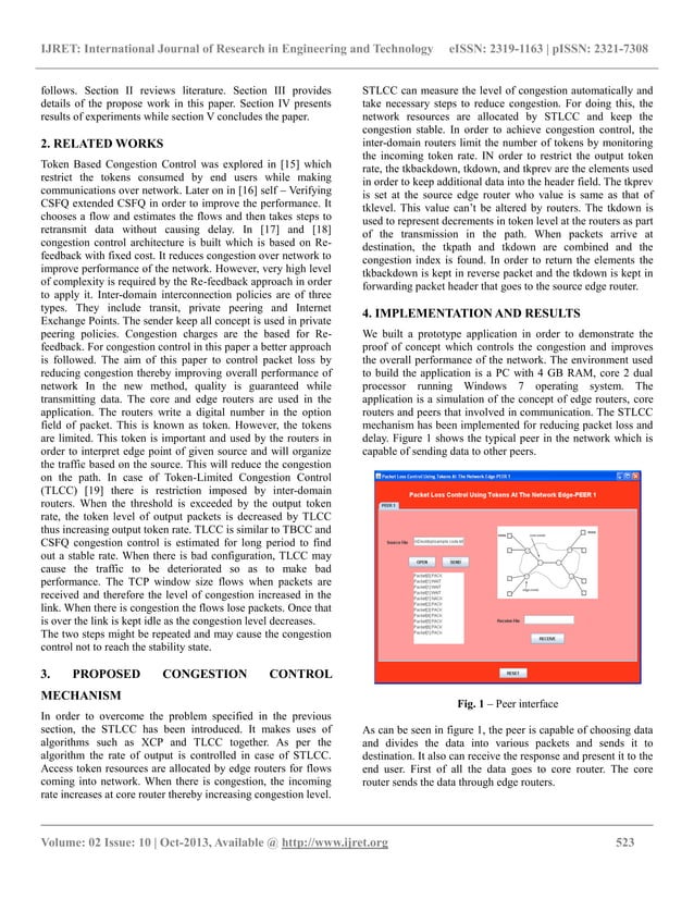 A Novel Token Based Approach Towards Packet Loss Control Pdf