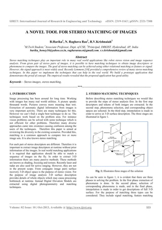 A novel tool for stereo matching of images | PDF