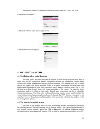 A novel way of integrating voice recognition and one time passwords to ...