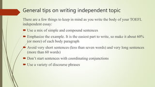 An overall study of TOEFL writing | PPTX