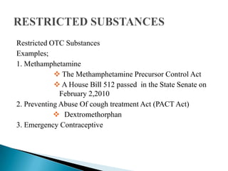 An overveiw on regulation of otc drug product in different country | PPTX