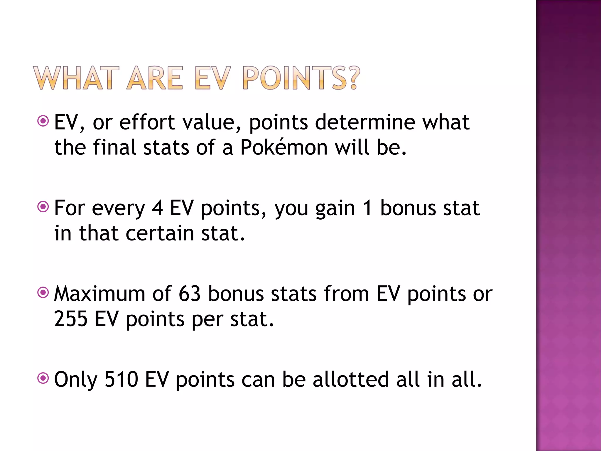 An overview about effort value points | PPT