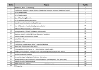 An overview about marketing, sales & distribution for fmcg sector | PDF