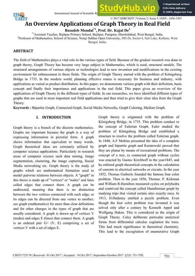 An Overview Applications Of Graph Theory In Real Field | PDF ...