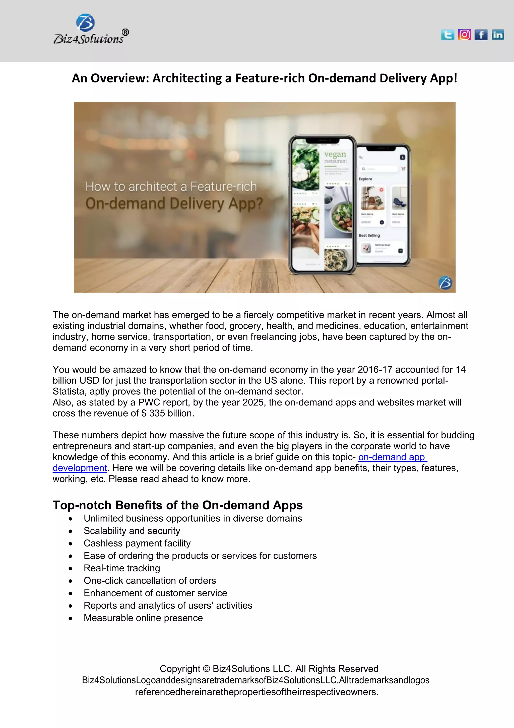An overview architecting a feature rich on-demand delivery app! | PDF