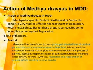 Major Depressive Disorder: Application of Medhya Rasayanas in Major ...
