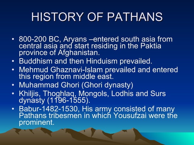 An overview of Pathans' Society | PPT